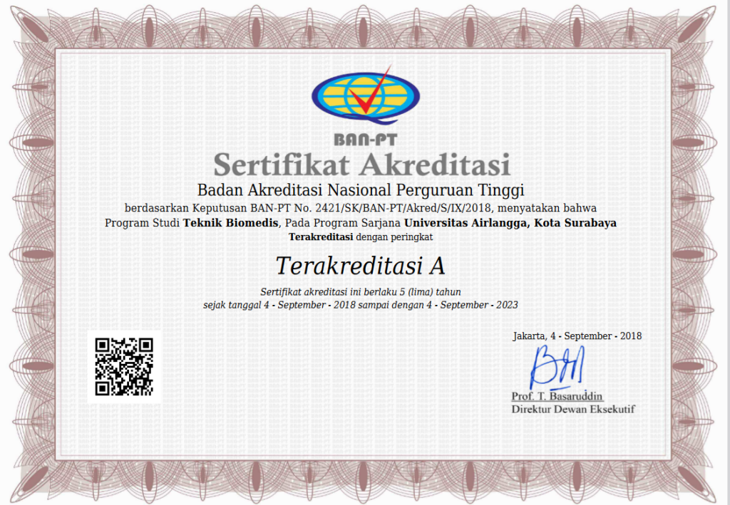 Akreditasi - S1 Teknik Biomedis Fakultas Sains dan Teknologi ...